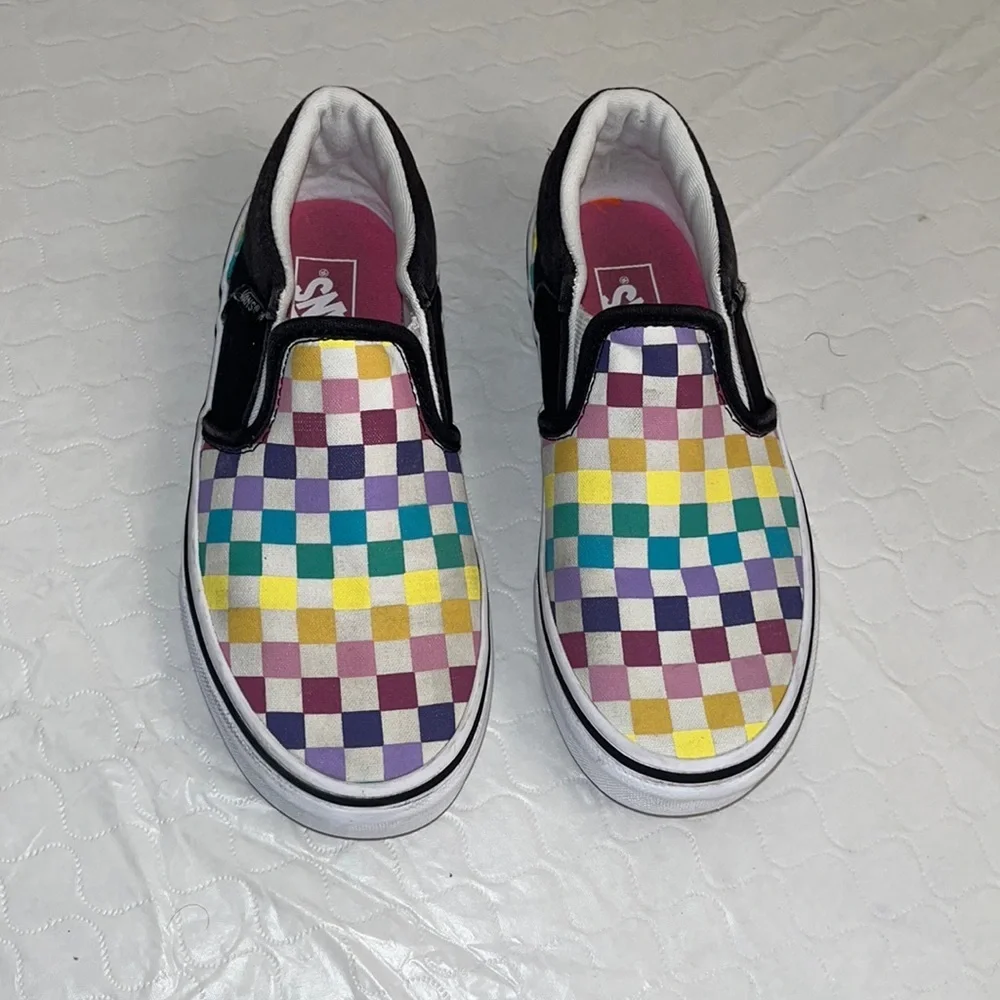 Vans | Shoes | Vans Asher Missy Rainbow Party Multicolor Checkerboard ...